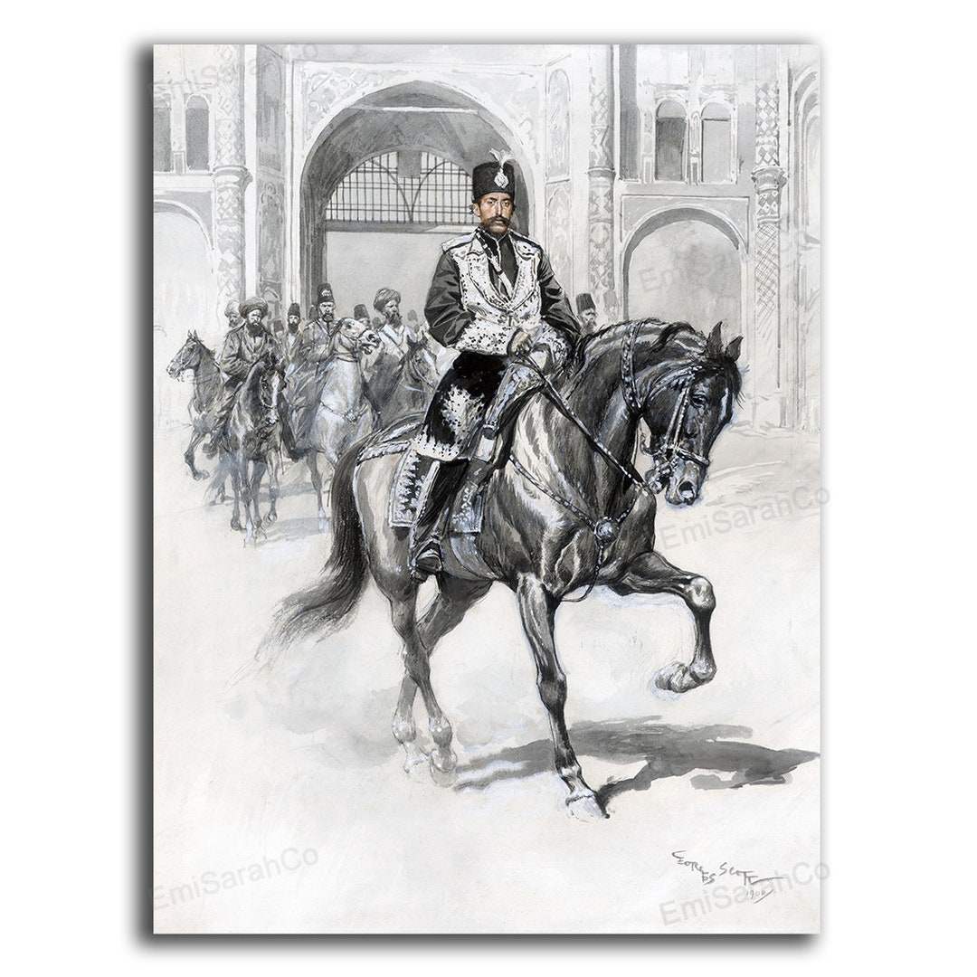 Shah Qajar Painting | Qajar King Painting | Mozaffar Al-din Shah ...