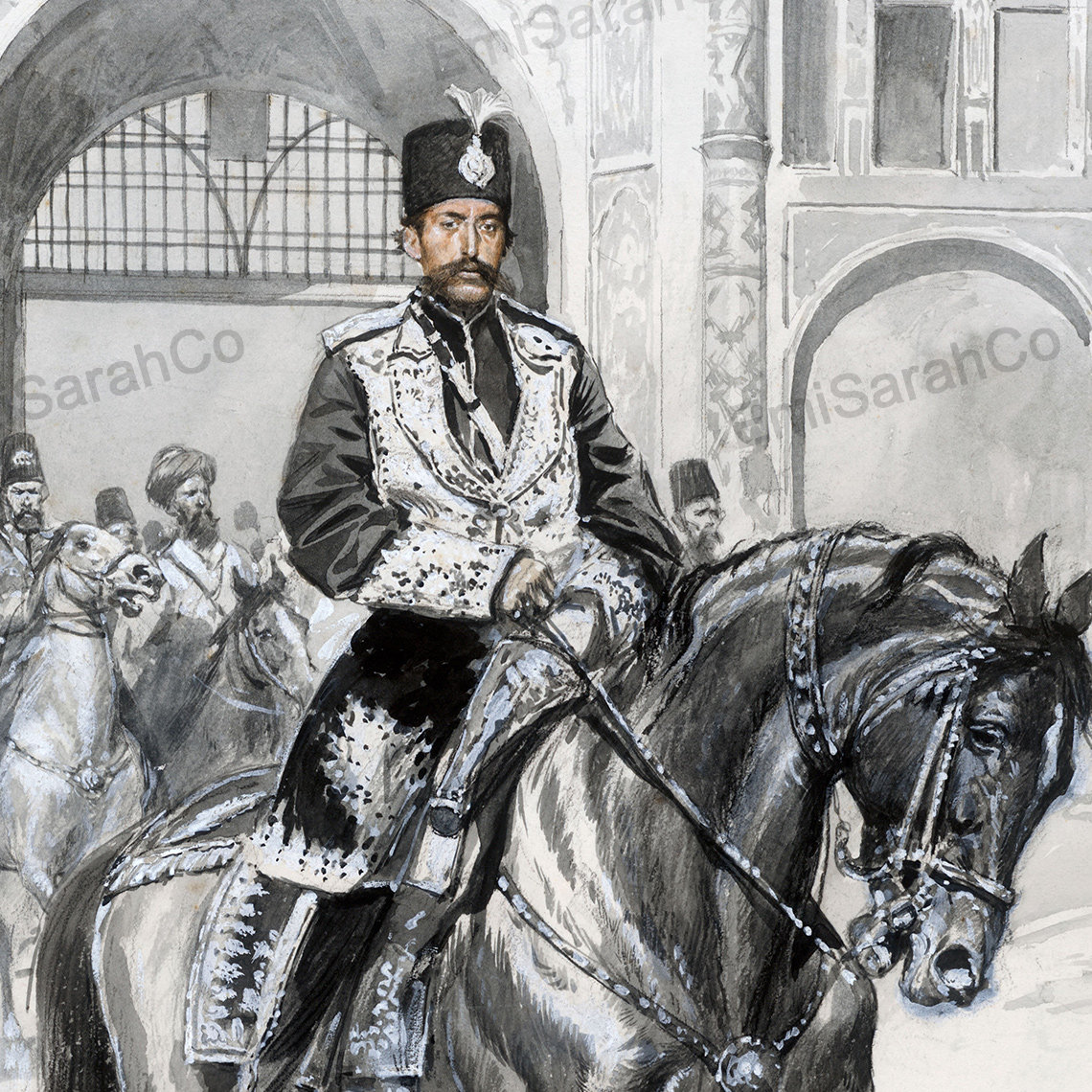 Shah Qajar Painting | Qajar King Painting | Mozaffar Al-din Shah ...