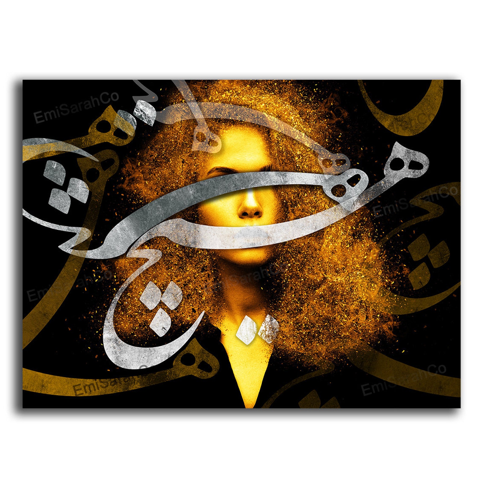 Persian Arabic calligraphy canvas Hich canvas Persian wall | Etsy