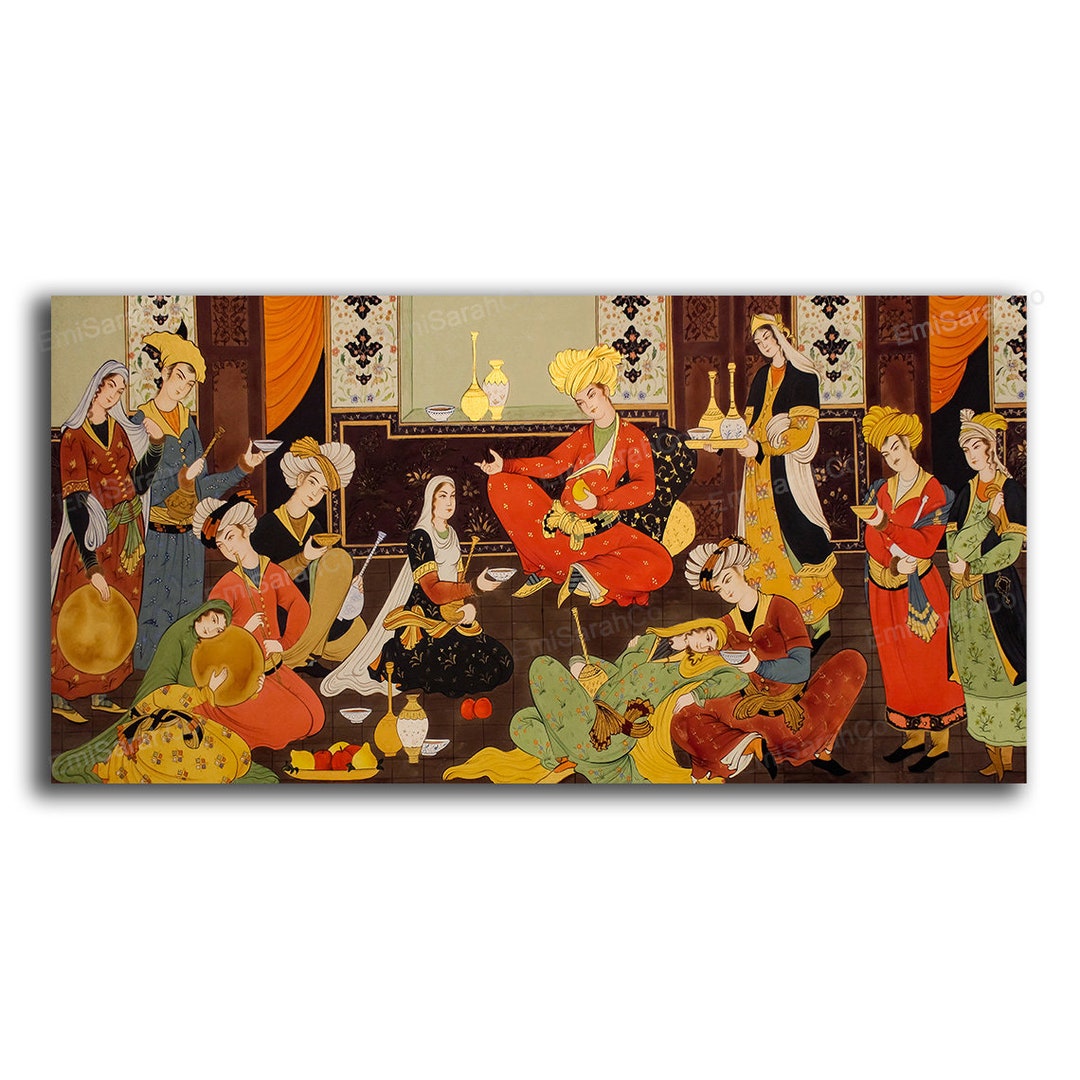 Miniature of Persian Banquet Wall Art | Persian Music and Dance Wall ...