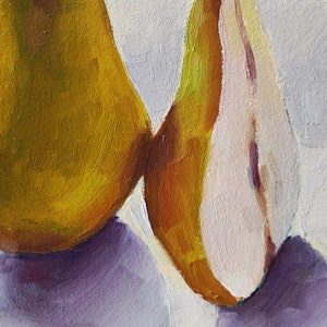 Pear Oil Painting, Original Still Life, Fruit Wall Decor, Small Oil Painting by L. Kabakova - Etsy