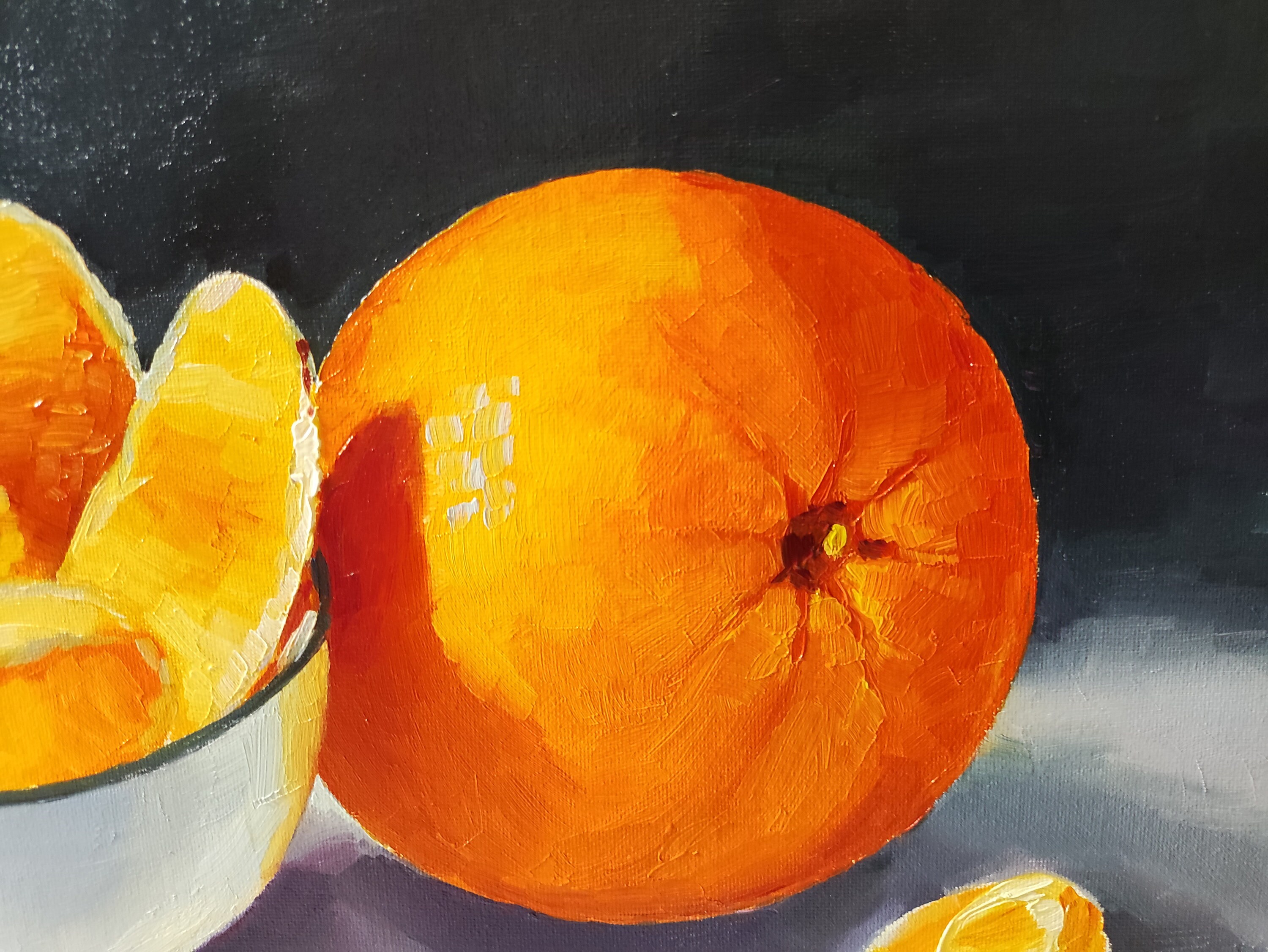 Orange Still Life, Citrus Oil Painting, 13.8 X 9.84 In, Stretched ...
