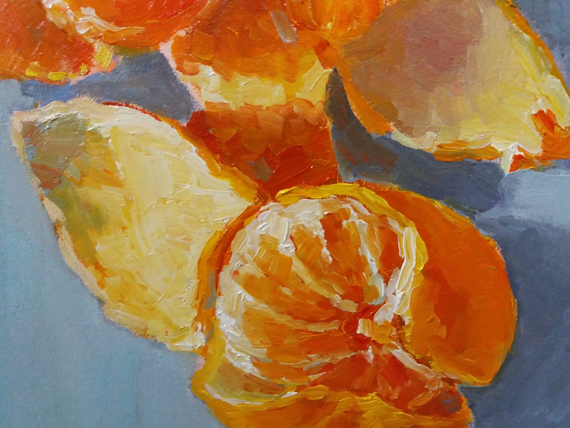 Tangerines Still Life: Vintage Oil Painting Art Poster (digital ...