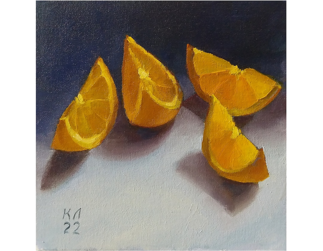 Orange Still Life 7.8 X 7.8 in Original Oil Painting - Etsy