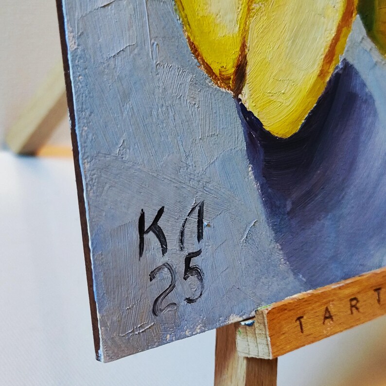 Set of 4 Still Lifes for Kitchen, Oil Paintings, Cardboard 6x6 In - Etsy