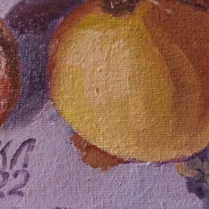 Onion Still Life, 7.8 X 7.8 in Oil Painting, Small Painting for Kitchen ...