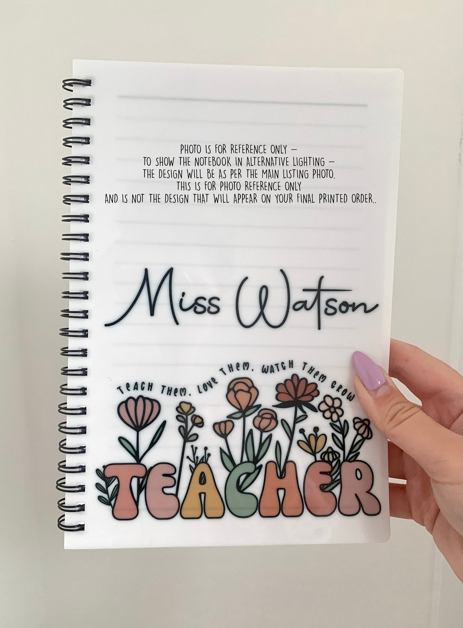 Personalised Teacher Notebook, Teacher Appreciation Thank You Gifts ...