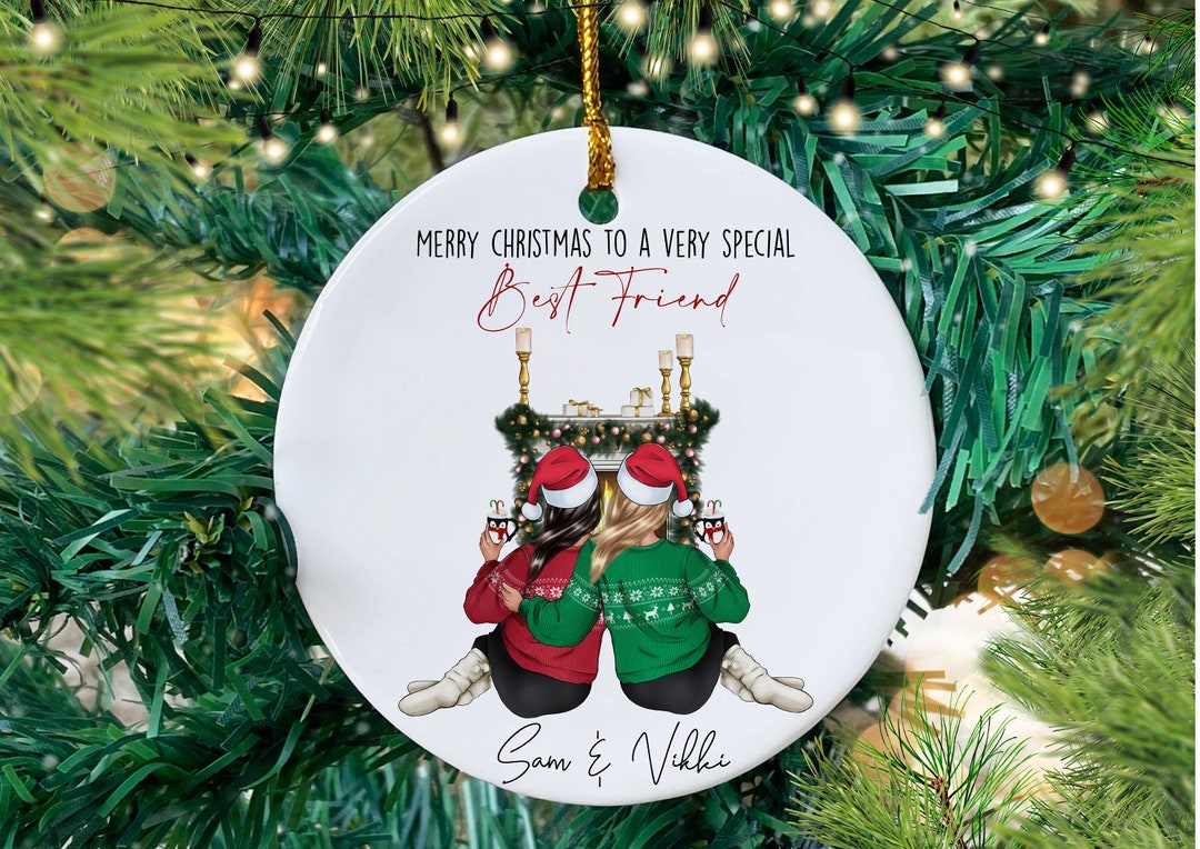Personalised Friend Christmas Ornament, Custom Portrait Bauble - Etsy UK