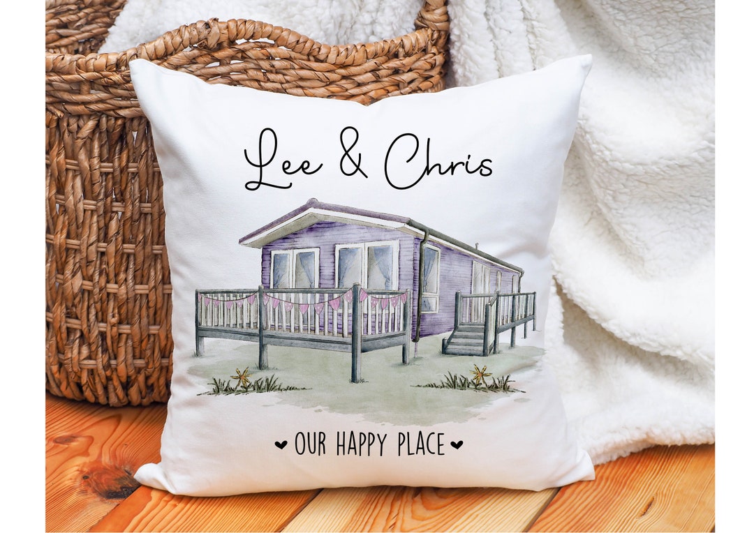 Personalised Static Caravan Scatter Cushion Cover, Static Caravan ...