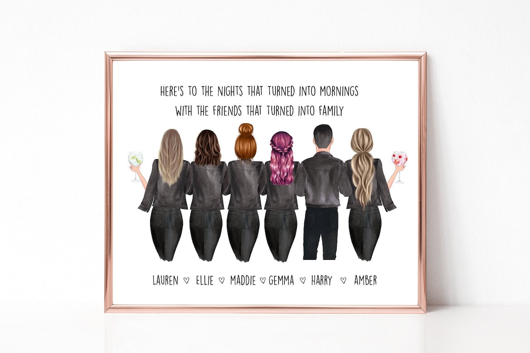 Best Friends Gift, 2-6 Friend Print, Friendship Print, BFF Gift ...