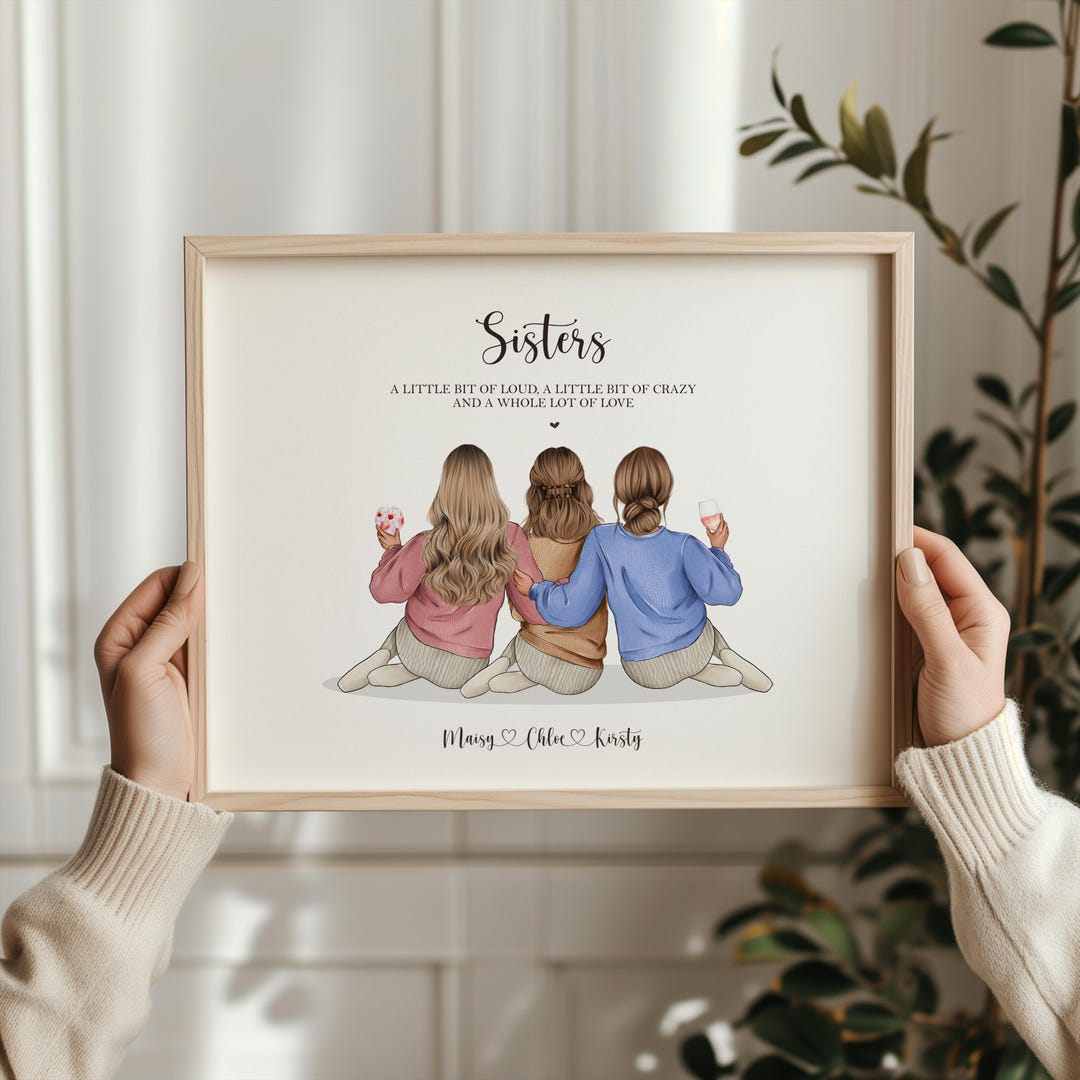 Sisters Gift, Personalised Print for Sister, Gift for Her, Sisters ...