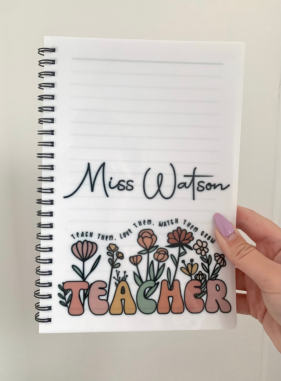 Personalised Name Teacher Notebook, Thank You Gifts for Teacher ...