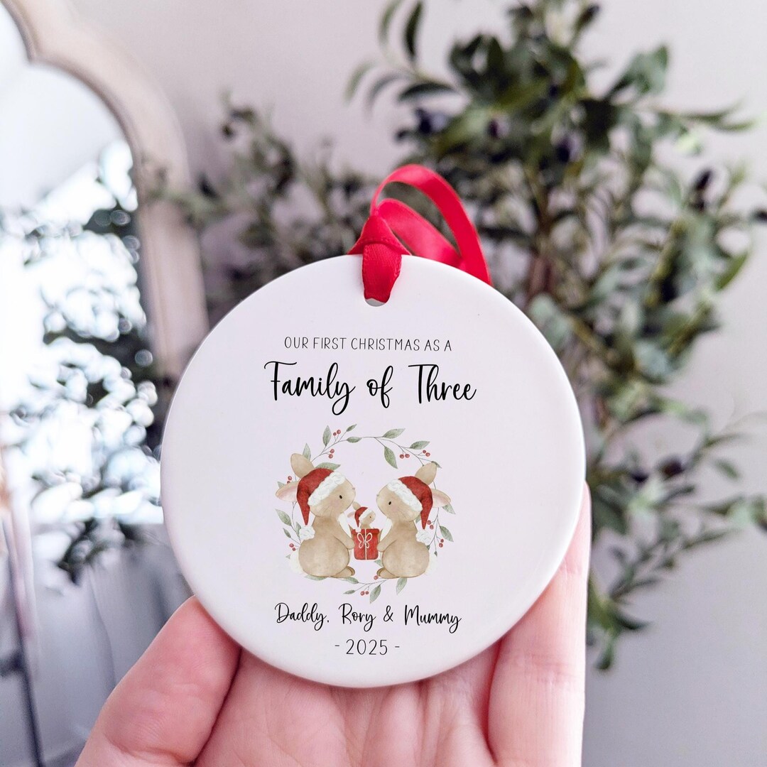 Personalised First Christmas as a Family of 3 Bauble - Etsy