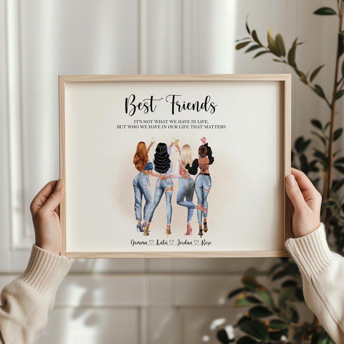 Personalised Friends Print, Custom Group Friendship Gift - Etsy