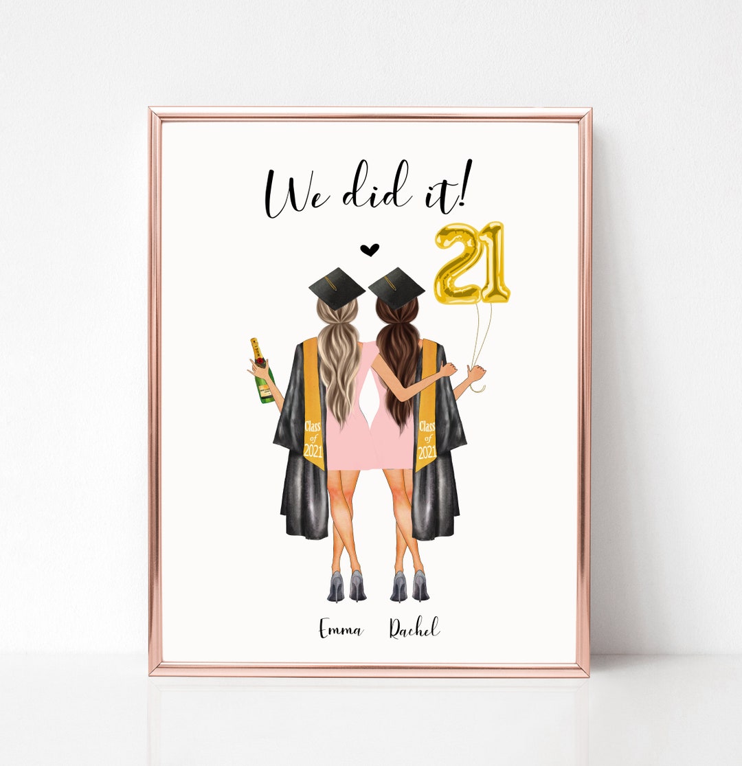 Personalised Graduation Print, Graduation Gift, Congrats Grad, Friends ...