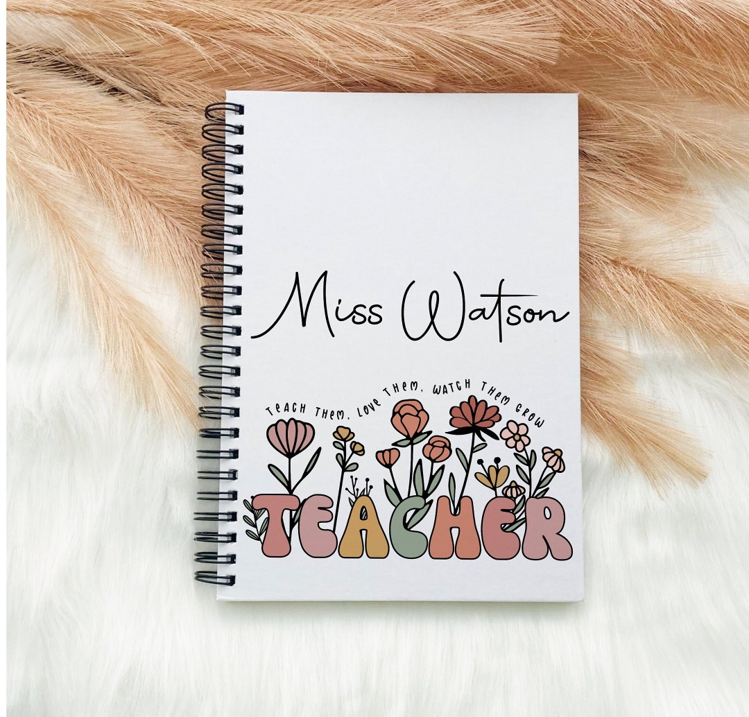Personalised Name Teacher Notebook, Thank You Gifts for Teacher ...