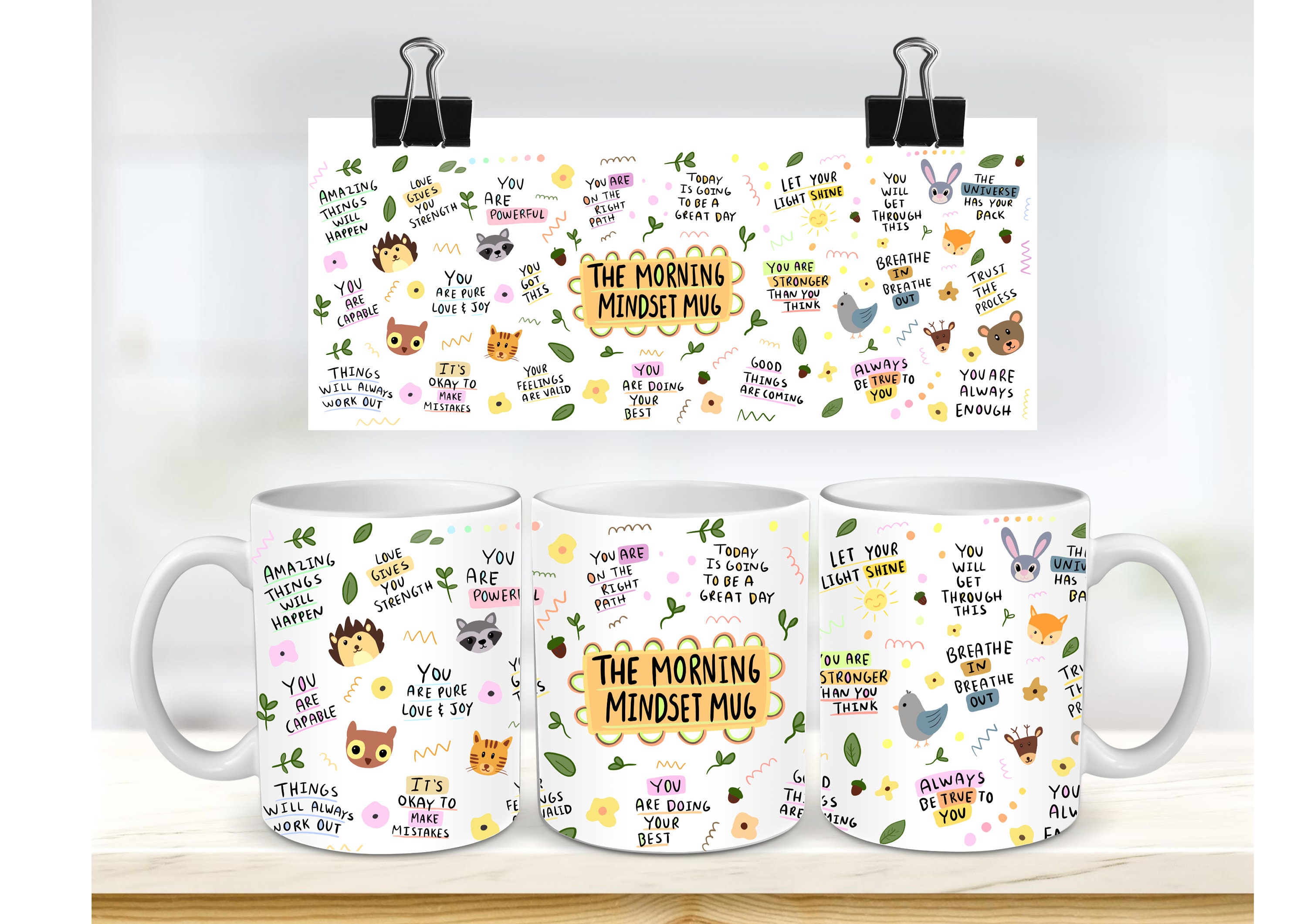 Morning Mindset Mug: Motivational Affirmations, Positive Quotes - Etsy