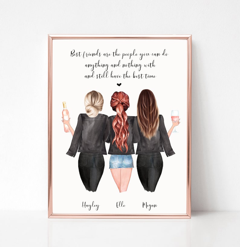 Best Friend Gift Friend Present 2 3 Or4 Friend Group - Etsy UK
