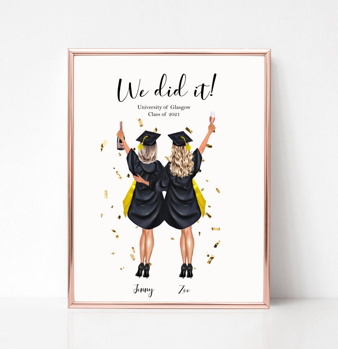 Graduation Print, Graduation Gifts, Friends Graduation Print, Group ...