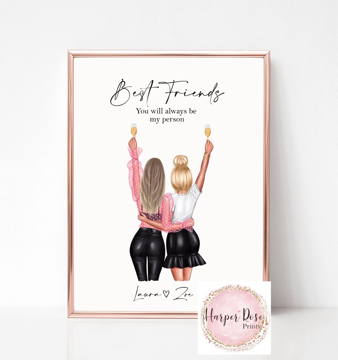 Personalised Best Friend Gift, Best Friend Print, Birthday Gift for ...