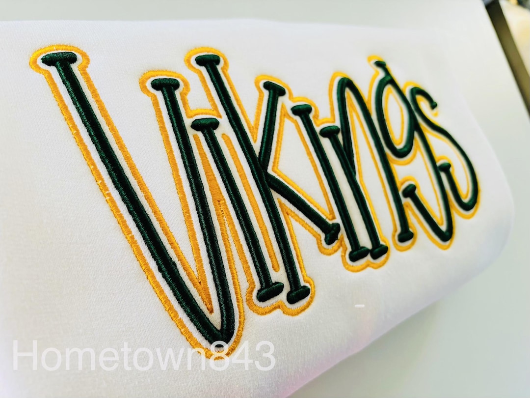 Vikings || 3D Puff Embroidered Sweatshirt || School Spirit Wear ...