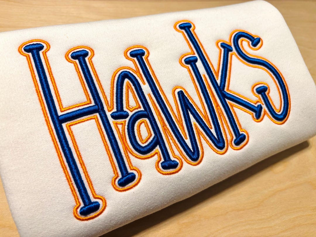 HAWKS || 3D Puff Embroidered Sweatshirt || School Spirit Wear || Game ...