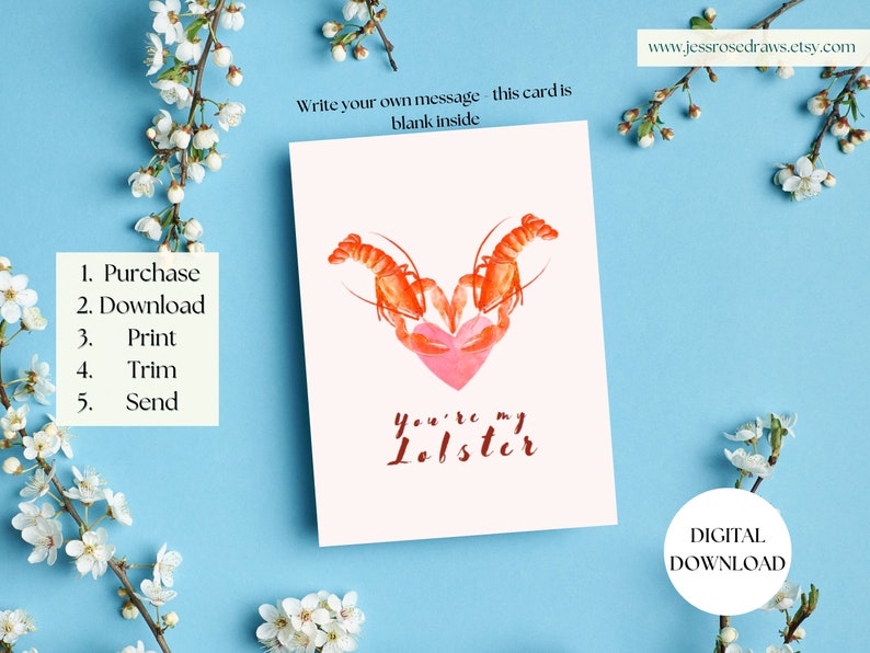 You're My Lobster - Printable Greetings Card | Valentine's Day Card ...