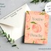 Watercolor Peach Greeting Card Printable 7x5 Inches You're Peachy Friendship Card Digital ...