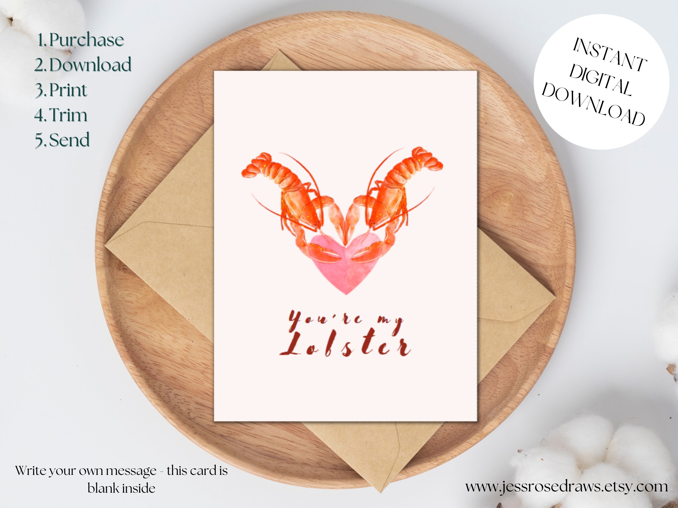 You're My Lobster - Printable Greetings Card | Valentine's Day Card ...