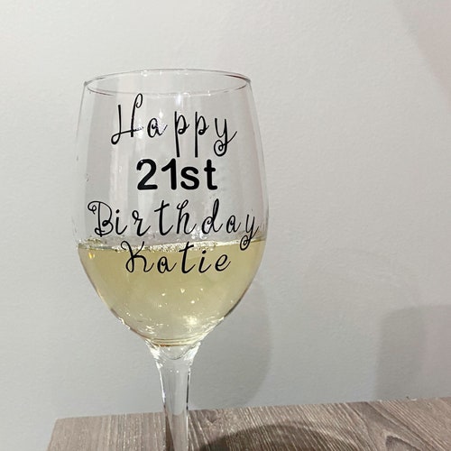 Personalized Birthday Wine Glasses Etsy
