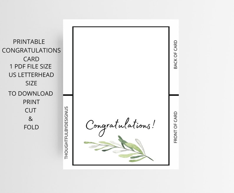 Instant Download Congratulations Card Printable - Etsy