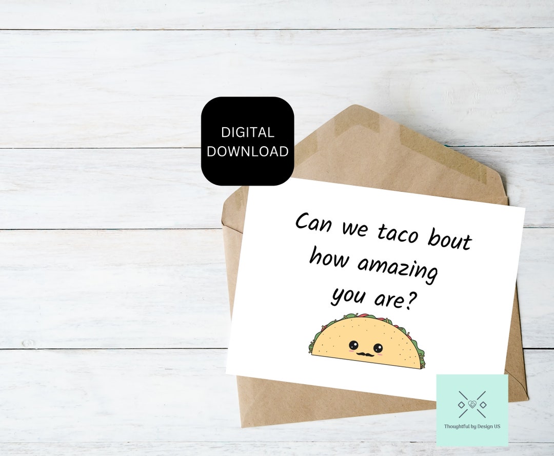 Instant Download Couples Card, Printable Couples Card, Cute Taco Card ...