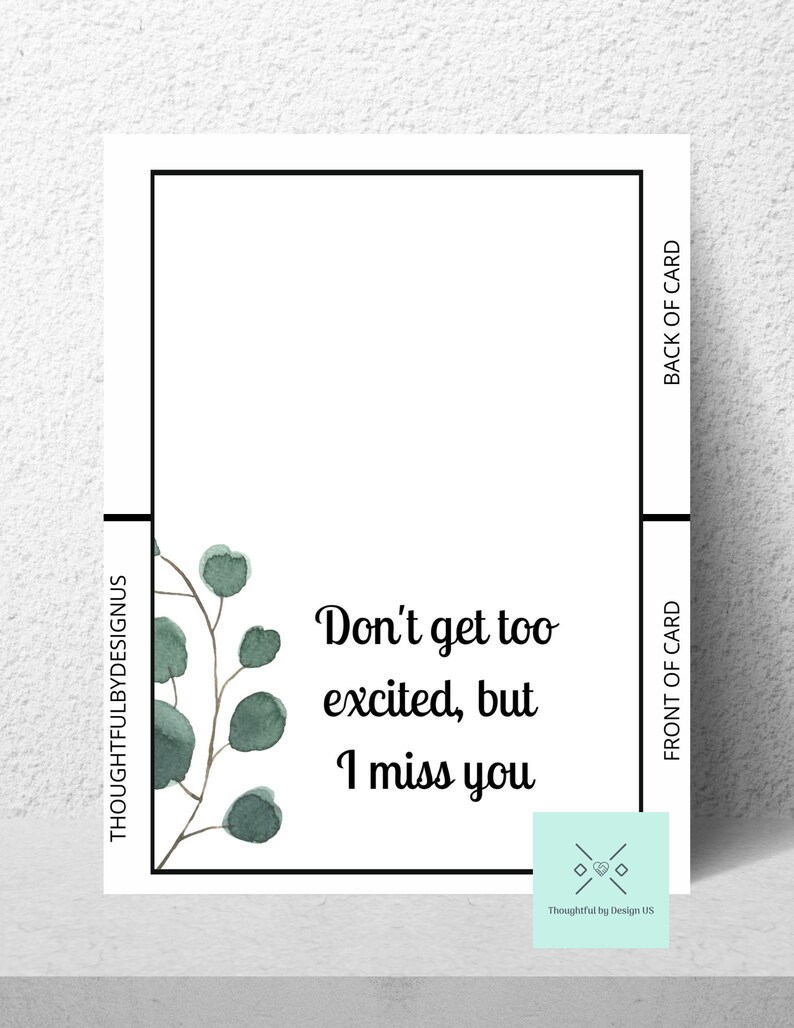 Funny Instant Download I Miss You Card, Printable I Miss You Card, Card ...