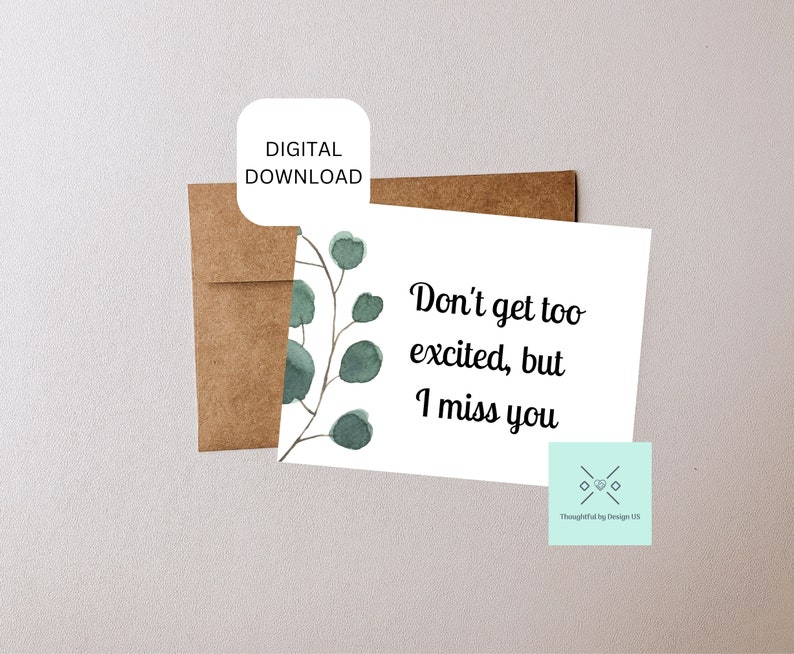 Funny Instant Download I Miss You Card, Printable I Miss You Card, Card ...