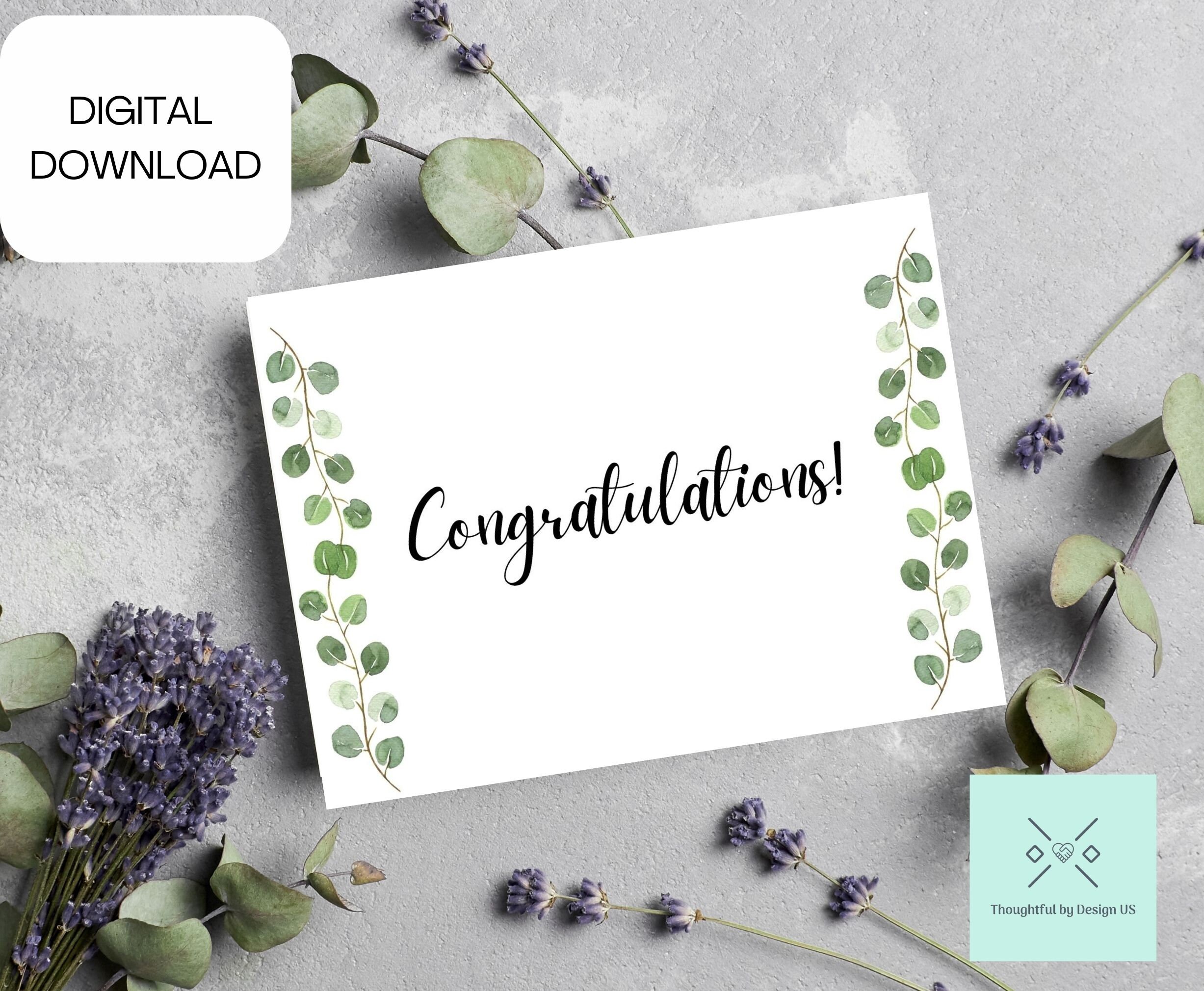 Instant Download Congratulations Card Printable Congrats Card Digital ...