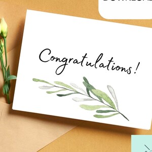 Instant Download Congratulations Card, Printable Congratulations Card ...
