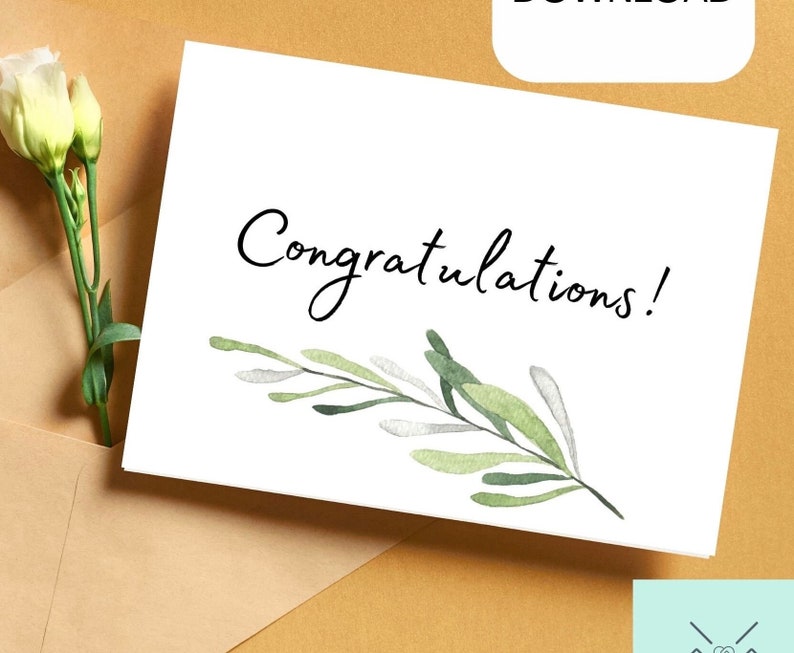 Instant Download Congratulations Card, Printable Congratulations Card ...