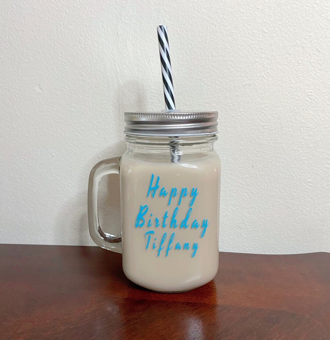 Custom Happy Birthday Mason Jar, Birthday Gifts - Etsy