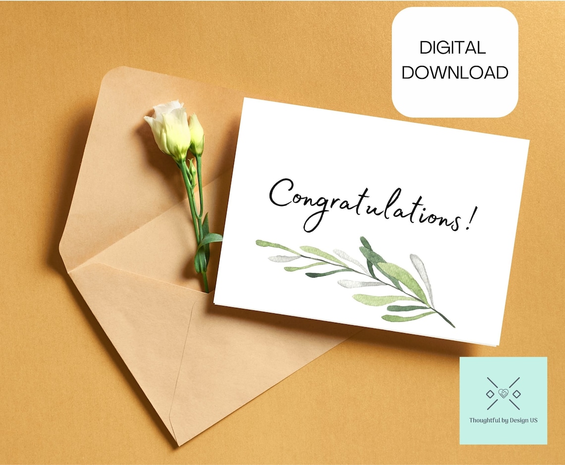 Instant Download Congratulations Card Printable - Etsy