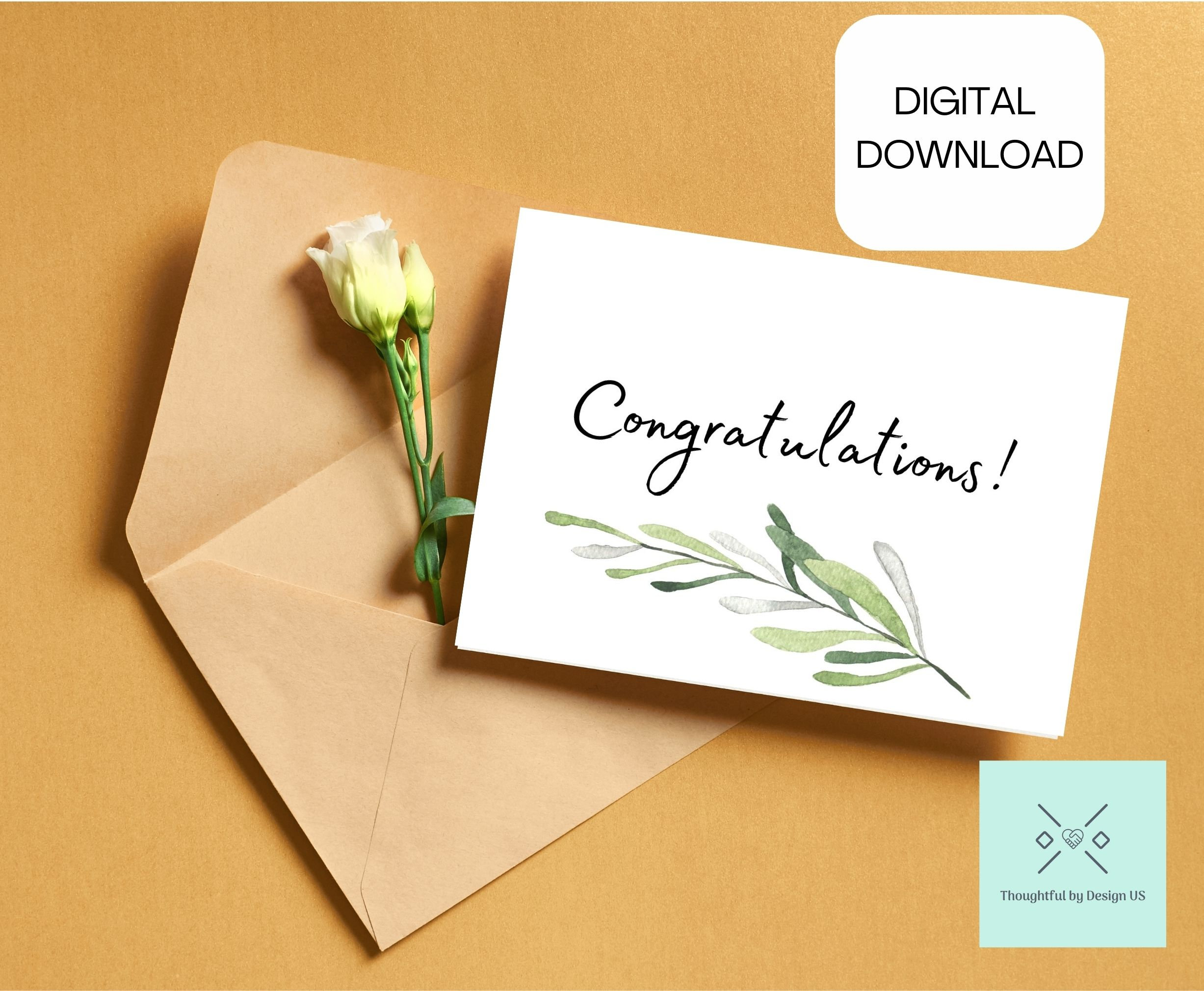 Instant Download Congratulations Card, Printable Congratulations Card ...
