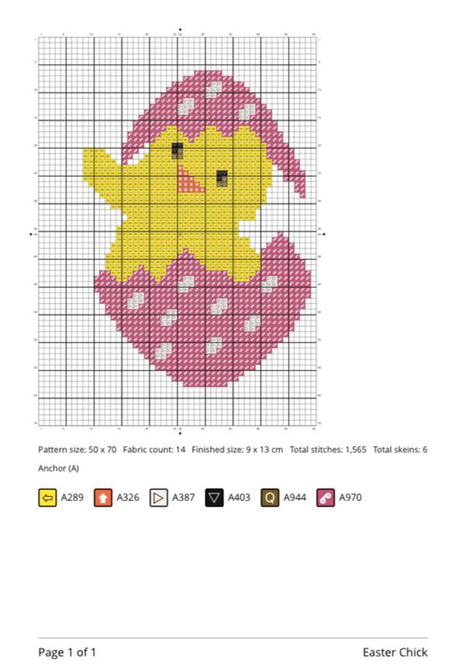 Easter/spring Chick Cross Stitch Pattern Instant Digital Download PDF ...