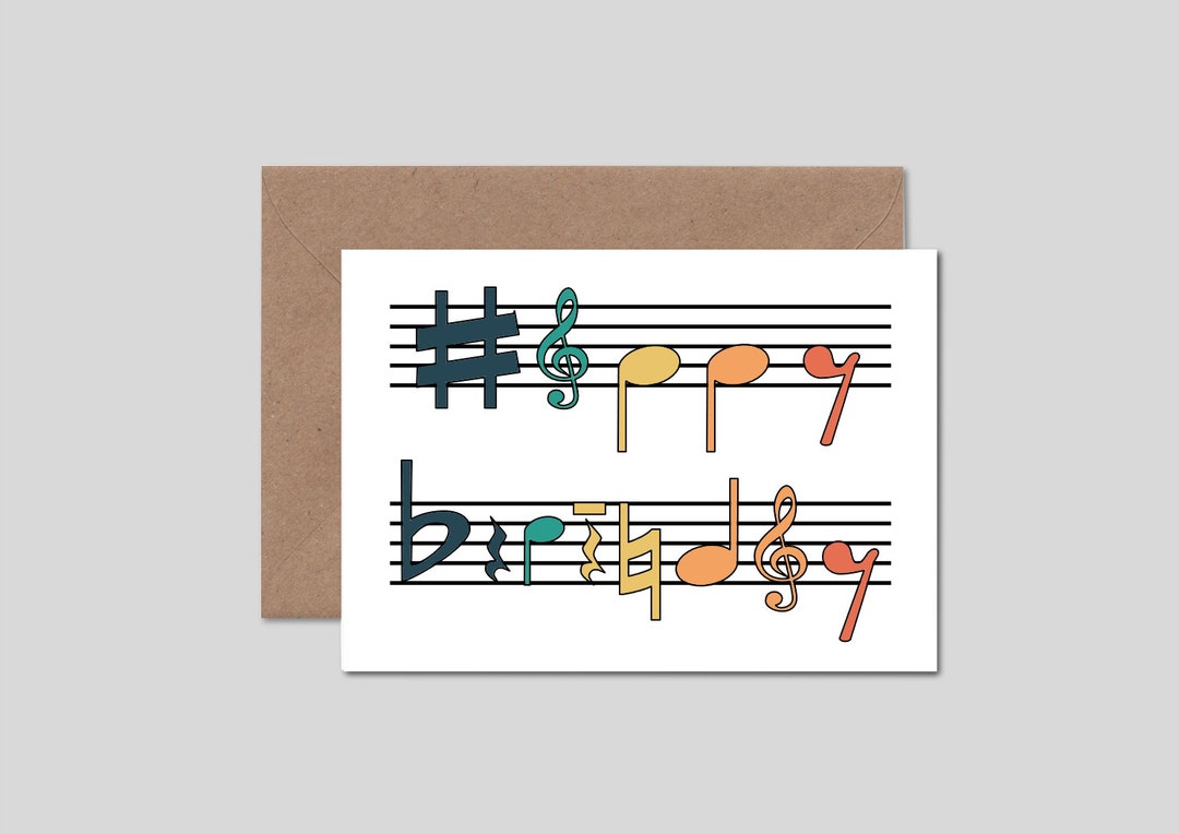 Music Notes and Symbols Birthday Card Birthday Card for Musician ...
