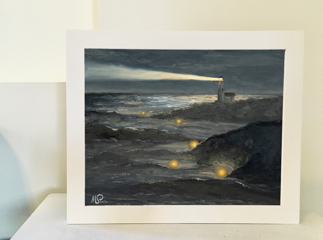 Let the Lower Lights Be Burning – Christian Lighthouse Print, Brightly ...