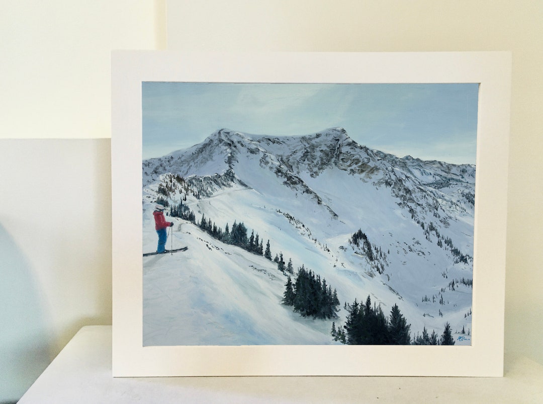 Snowbird Utah Print, Skier Painting, Snow Wall Art, Skiing Wall Art ...