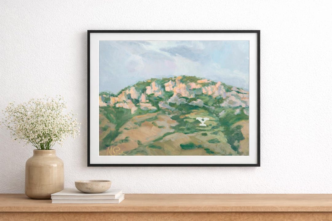 BYU Y Mountain Art Print: Provo Utah Landscape Painting - Etsy