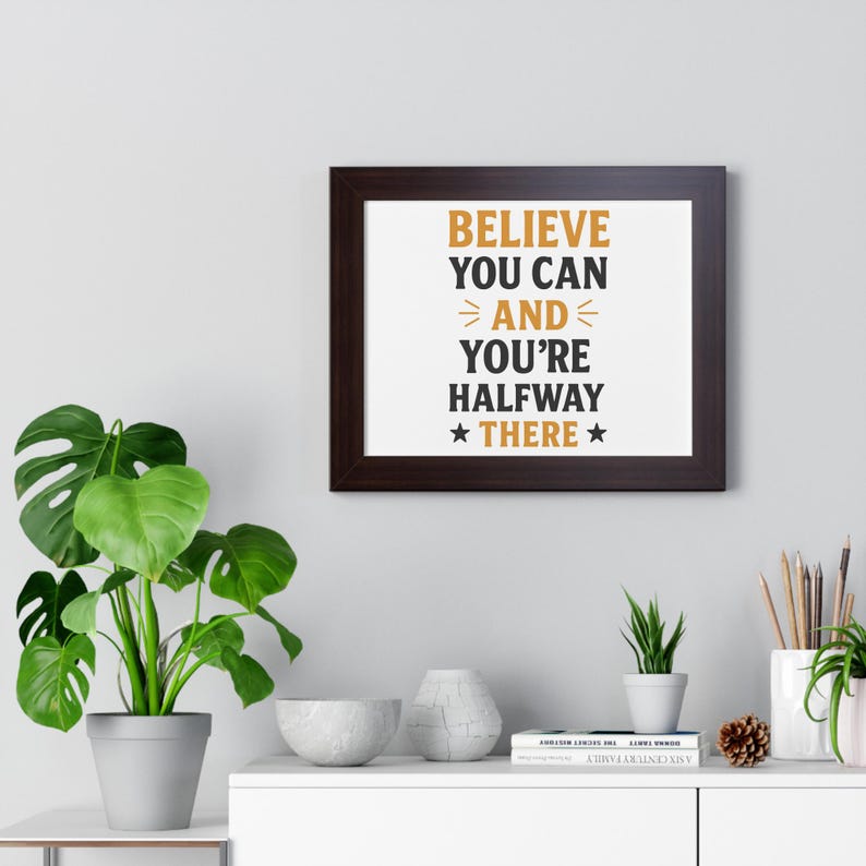 Motivational Wall Art | Framed Horizontal Poster | Inspirational Home ...