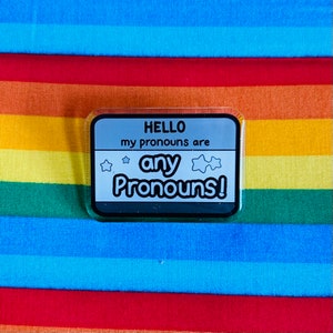 Star Glitter Pronoun Pins (any Pronouns) - Etsy