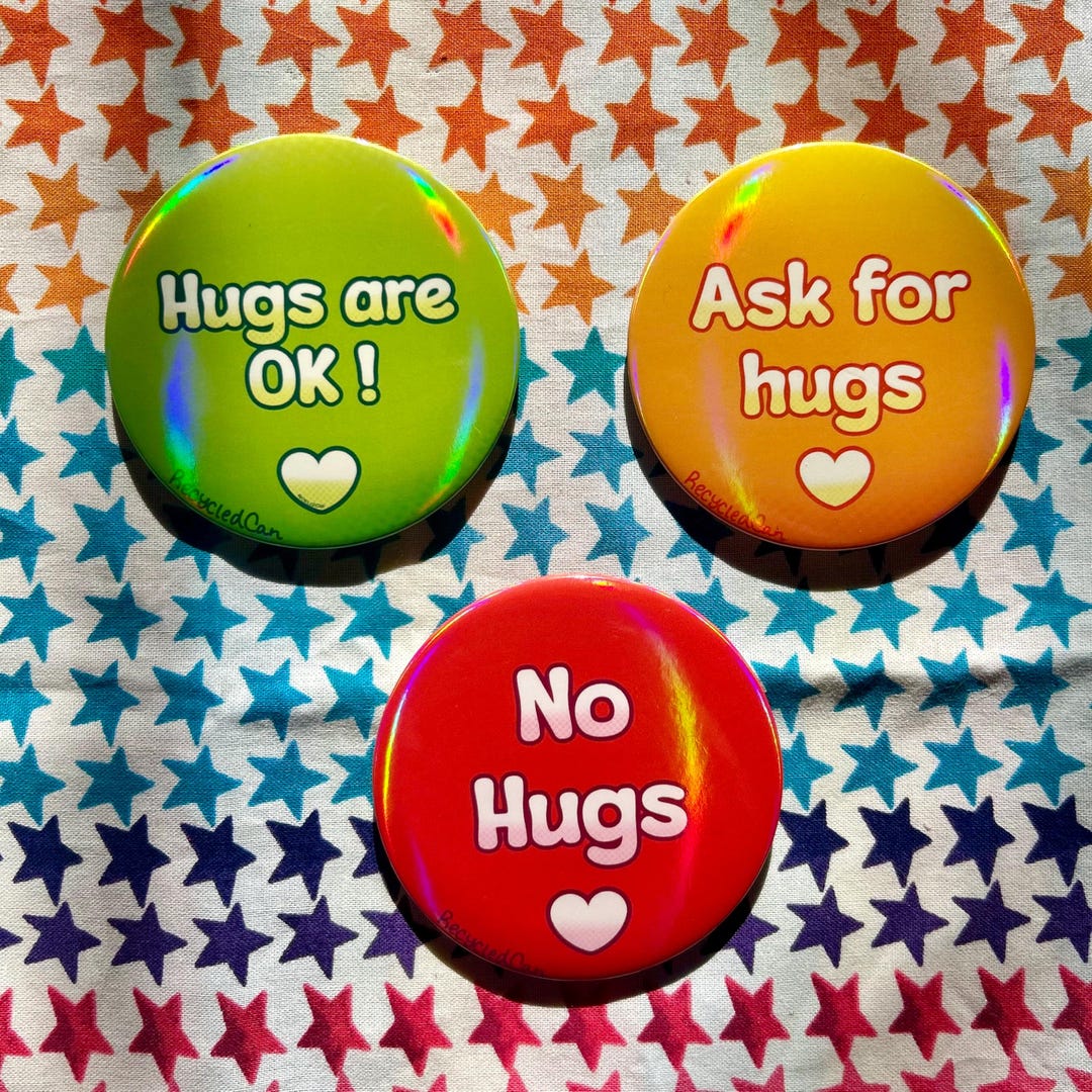 Convention Consent Pins - Hugs - Etsy
