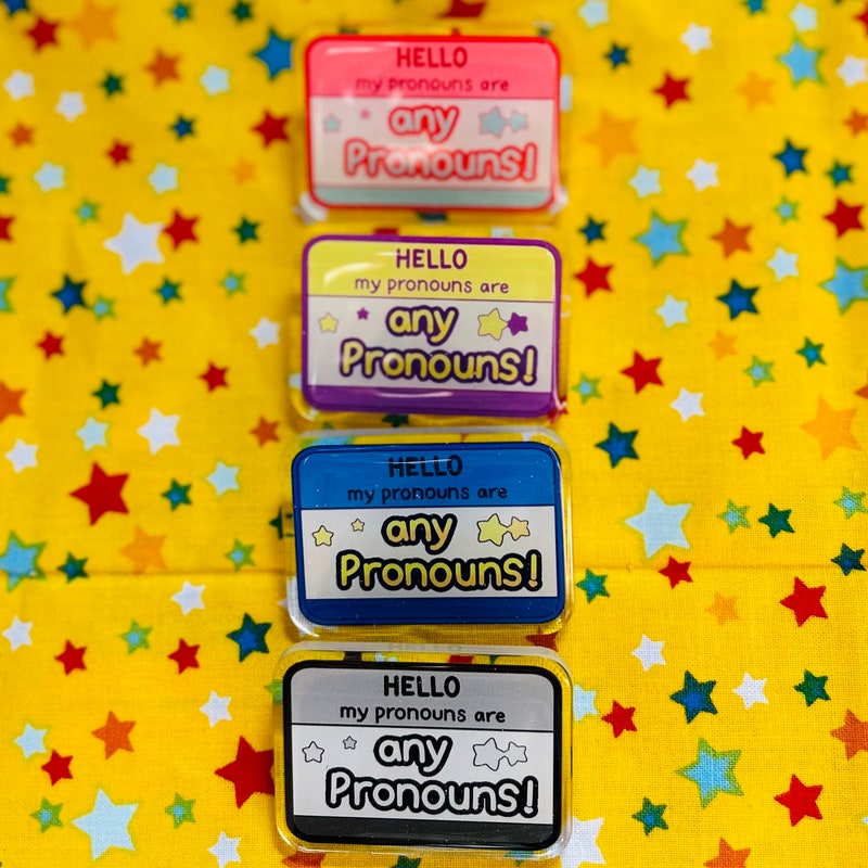 Pronoun Pins - Etsy