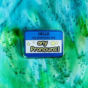 Star Glitter Pronoun Pins (any Pronouns) - Etsy